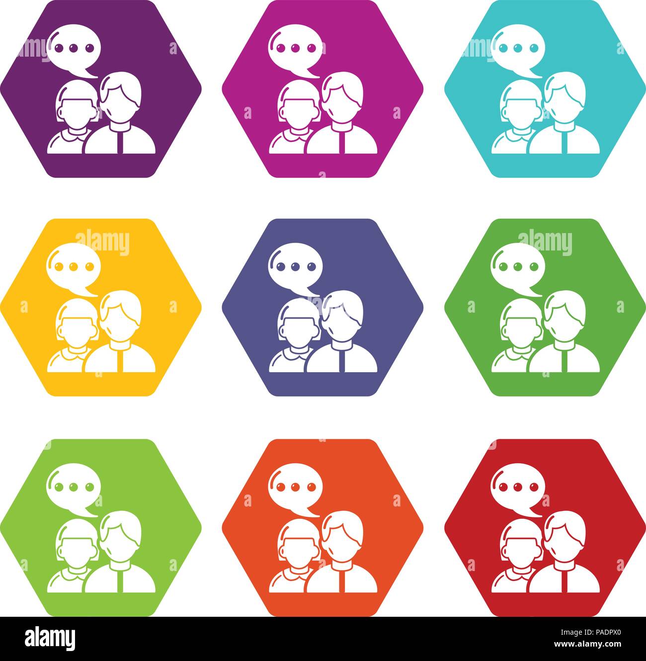 People conversation icons set 9 vector Stock Vector Image & Art - Alamy