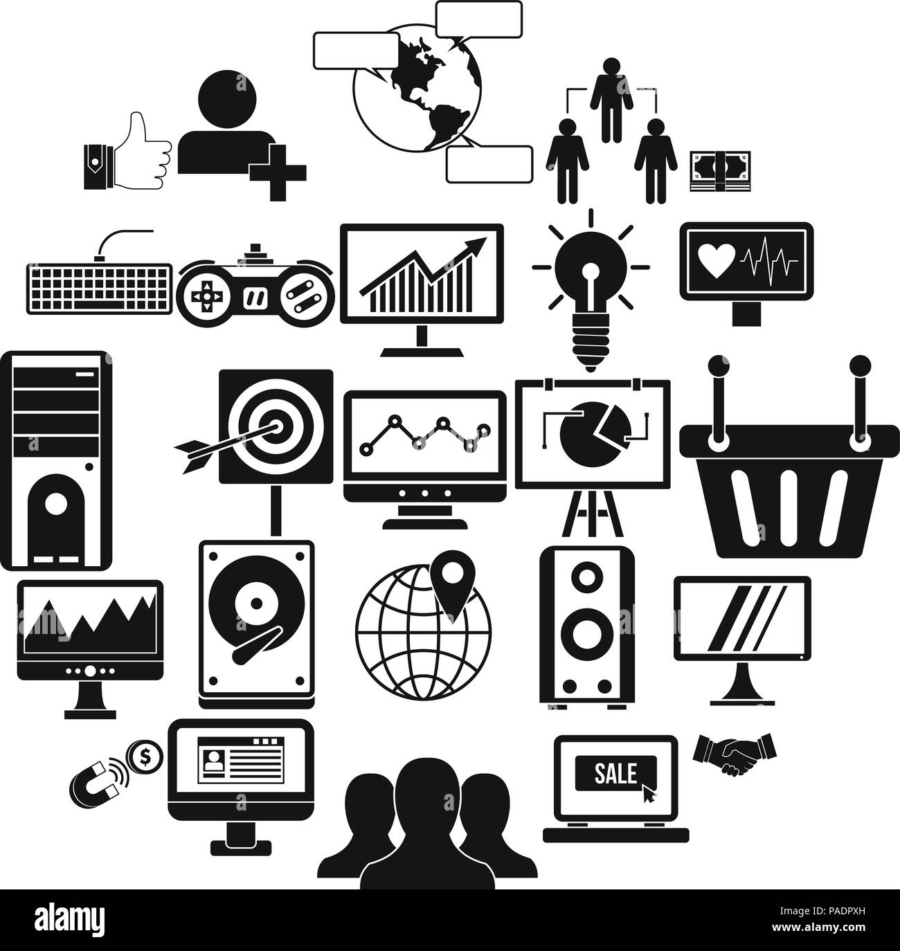 Social icons set, simple style Stock Vector Image & Art - Alamy