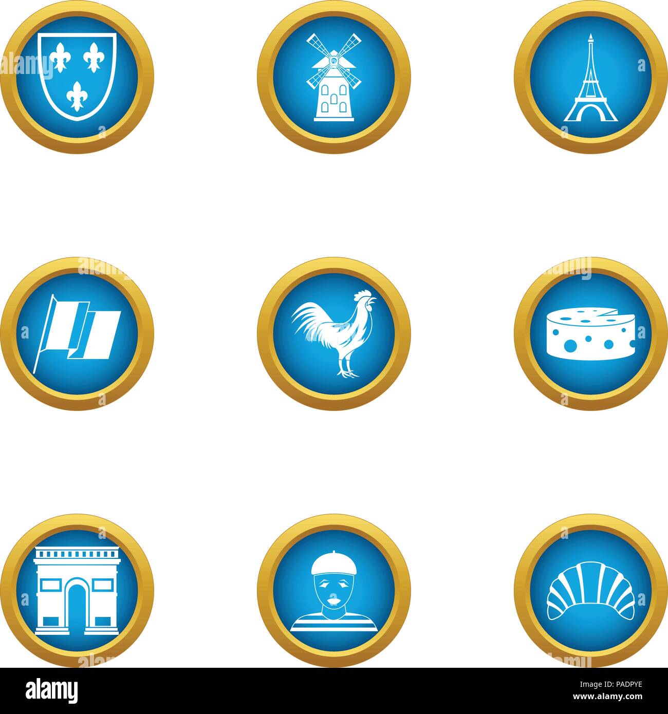 Paris icons set, flat style Stock Vector Image & Art - Alamy
