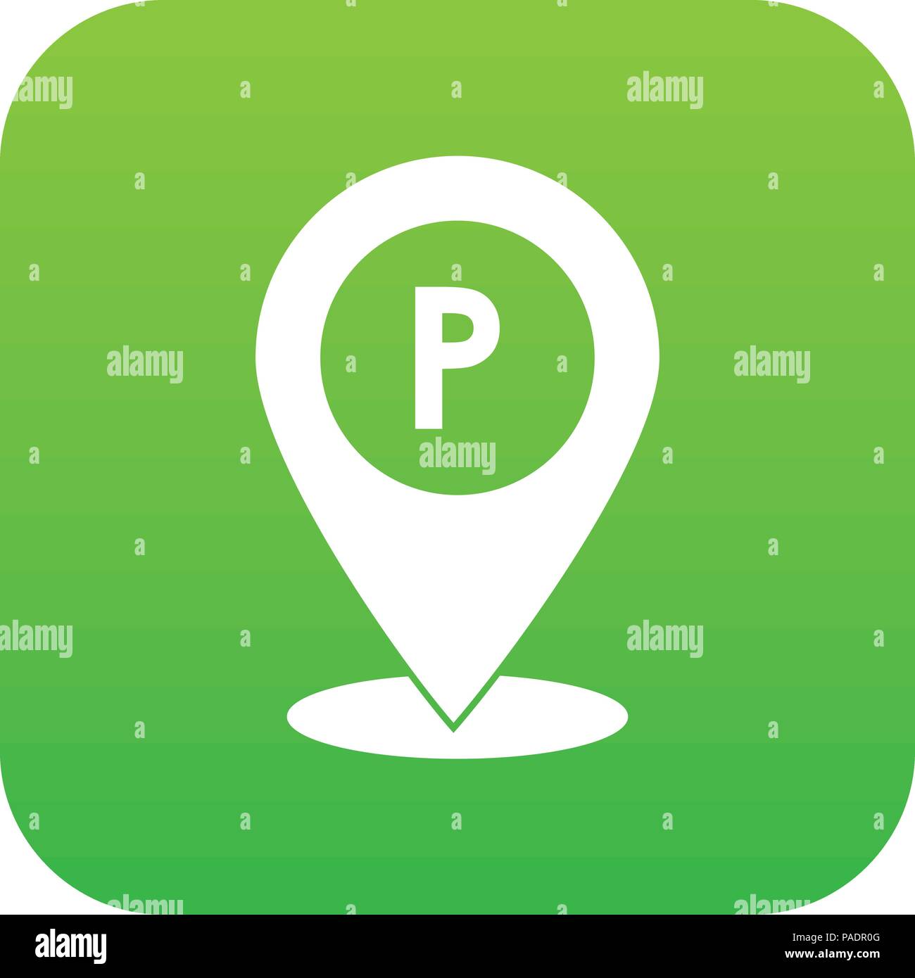 Map pointer with car parking sign icon digital green Stock Vector Image ...