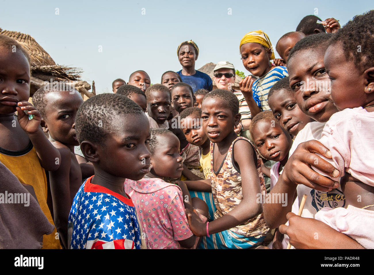 ACCRA, GHANA - MARCH 6, 2012: Unidentified Ghanaian children crowd in ...