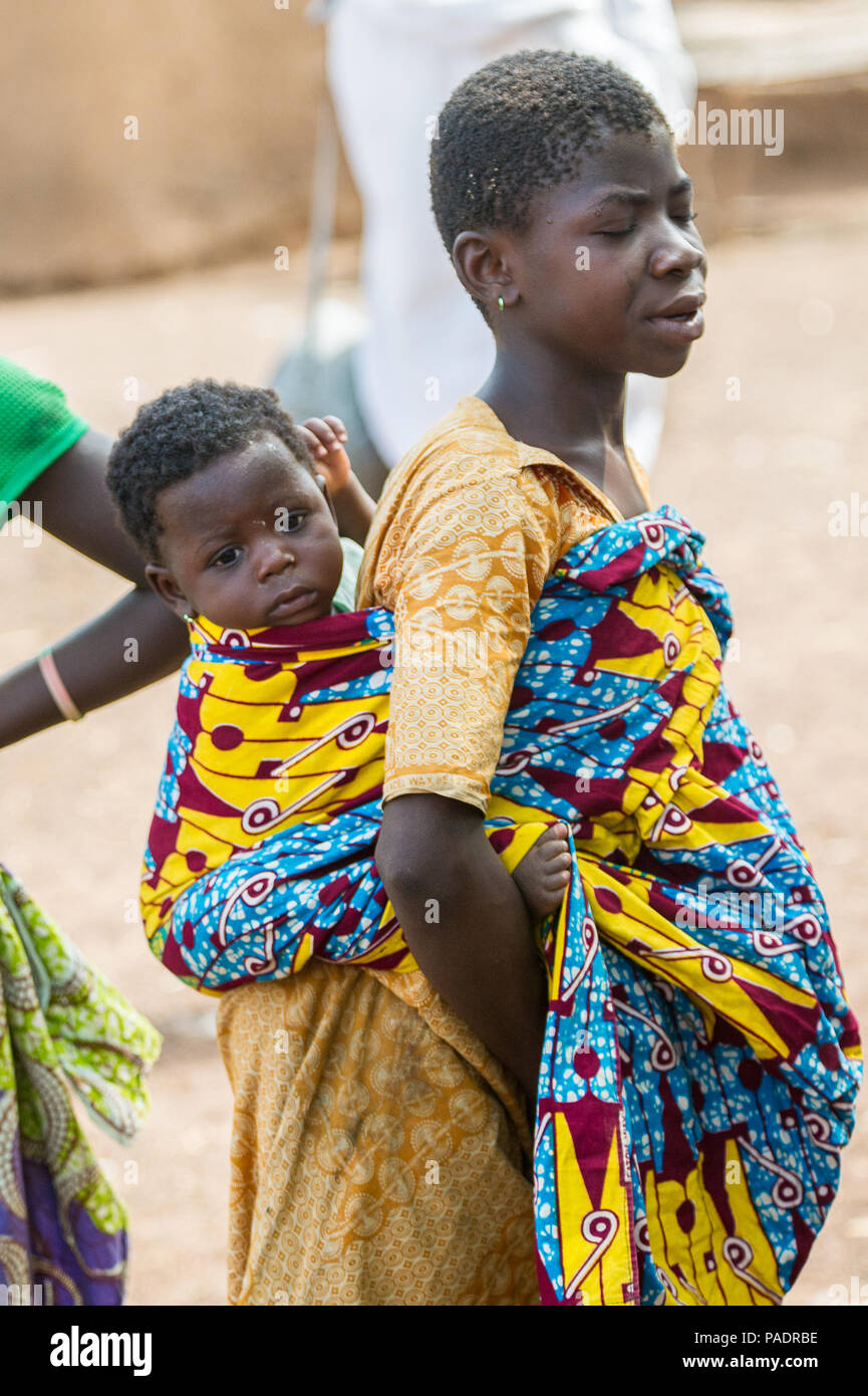 ACCRA, GHANA - MARCH 6, 2012: Unidentified Ghanaian little baby on his ...
