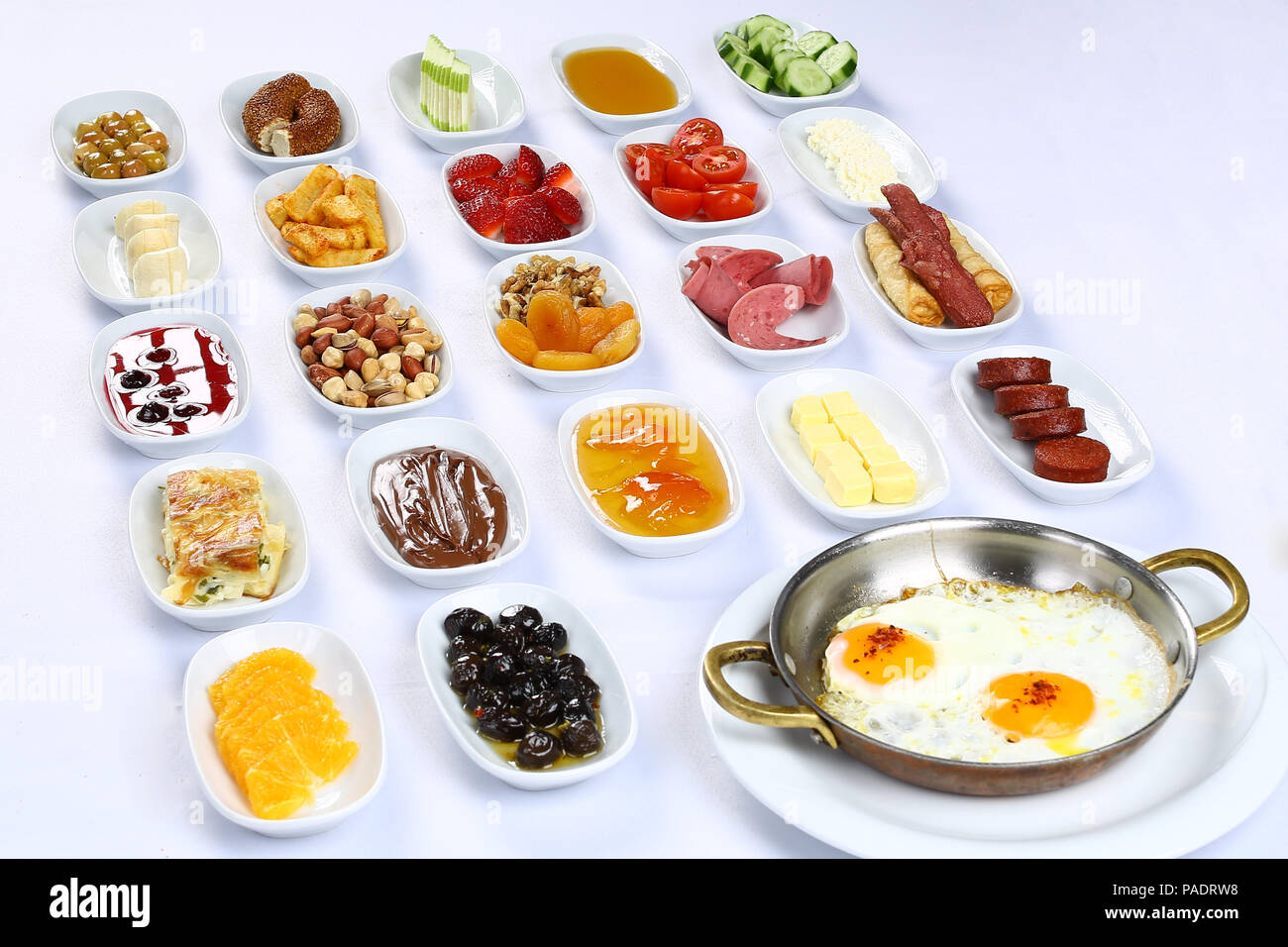 Traditional Rich and delicious Turkish breakfast Stock Photo - Alamy