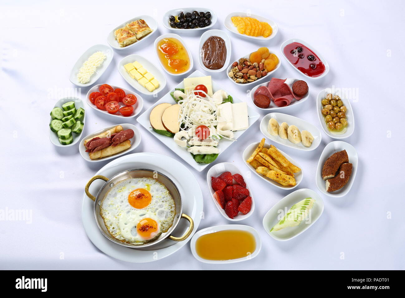 Traditional Rich and delicious Turkish breakfast Stock Photo - Alamy