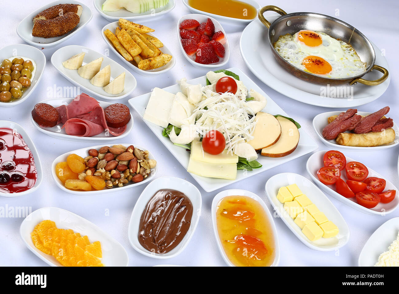 Traditional Rich and delicious Turkish breakfast Stock Photo - Alamy