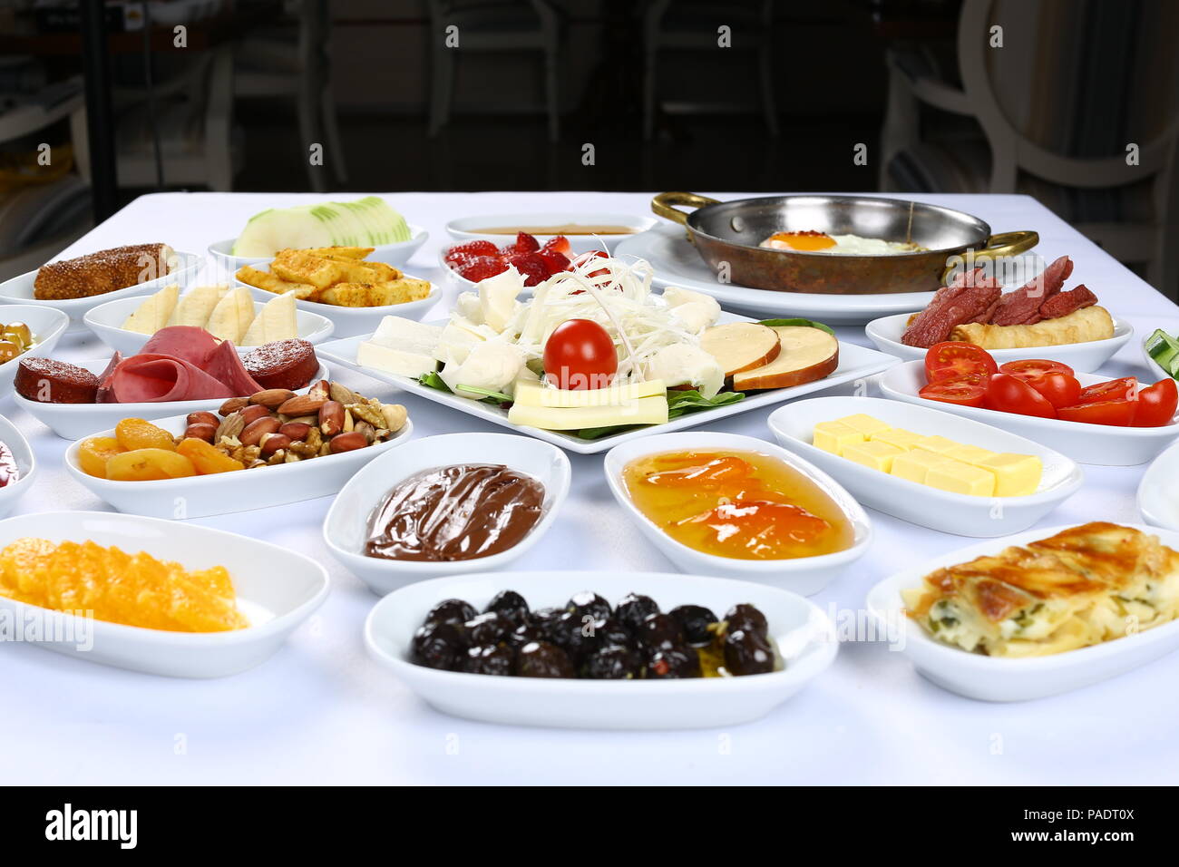 Traditional Rich and delicious Turkish breakfast Stock Photo - Alamy