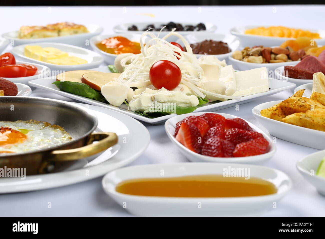 Traditional Rich and delicious Turkish breakfast Stock Photo - Alamy
