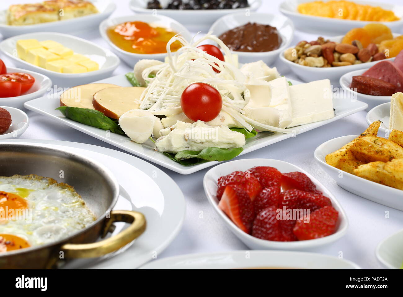 Traditional Rich and delicious Turkish breakfast Stock Photo - Alamy