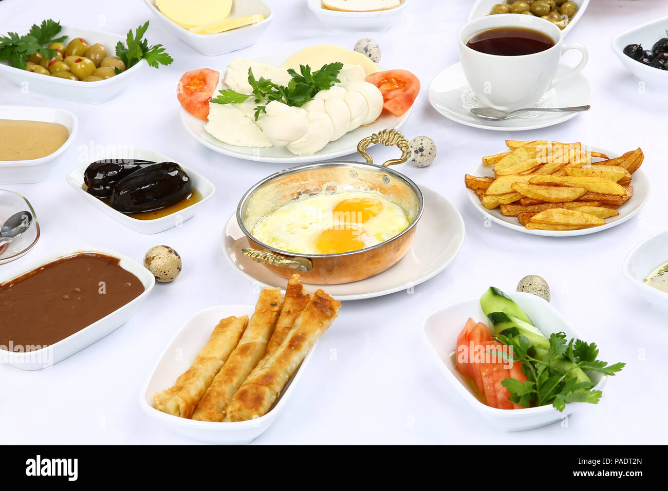 Traditional Rich and delicious Turkish breakfast Stock Photo - Alamy