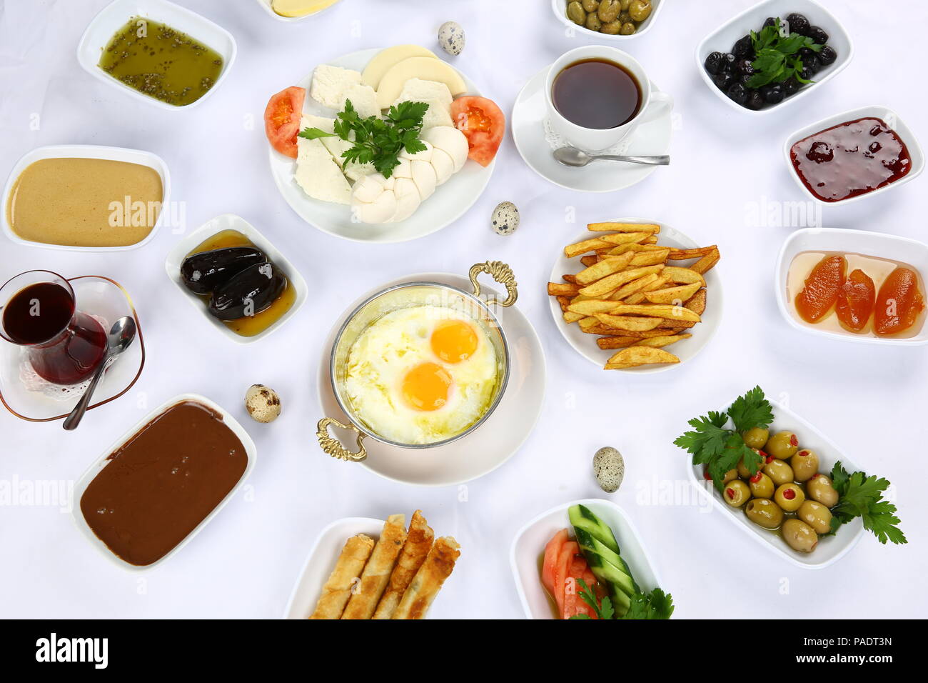 Traditional Rich and delicious Turkish breakfast Stock Photo - Alamy