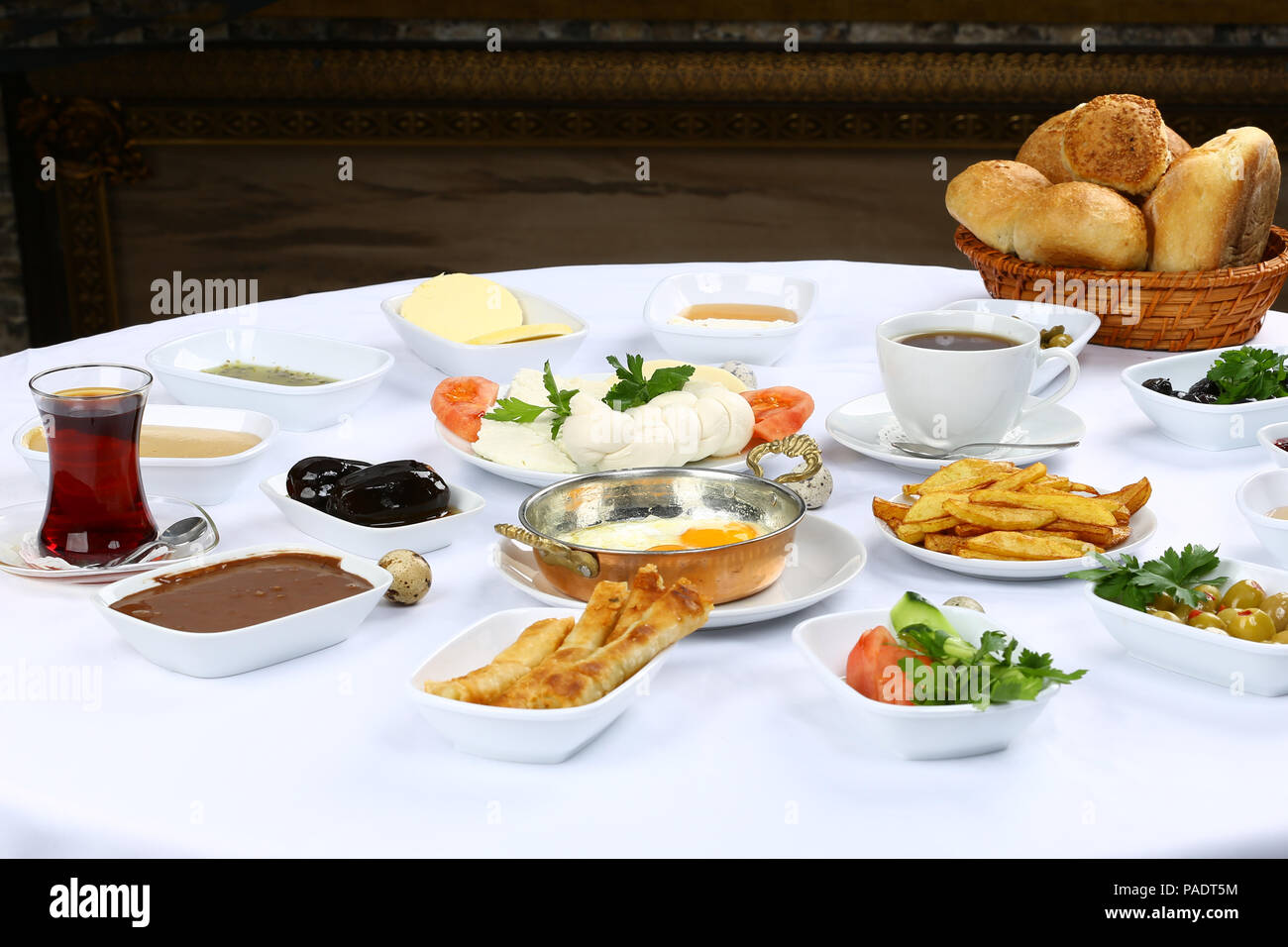 Traditional Rich and delicious Turkish breakfast Stock Photo - Alamy