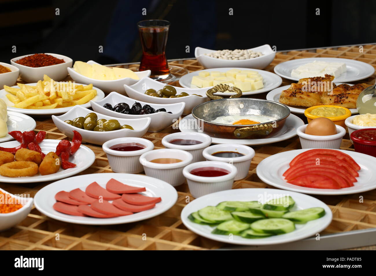 Traditional Rich and delicious Turkish breakfast Stock Photo - Alamy