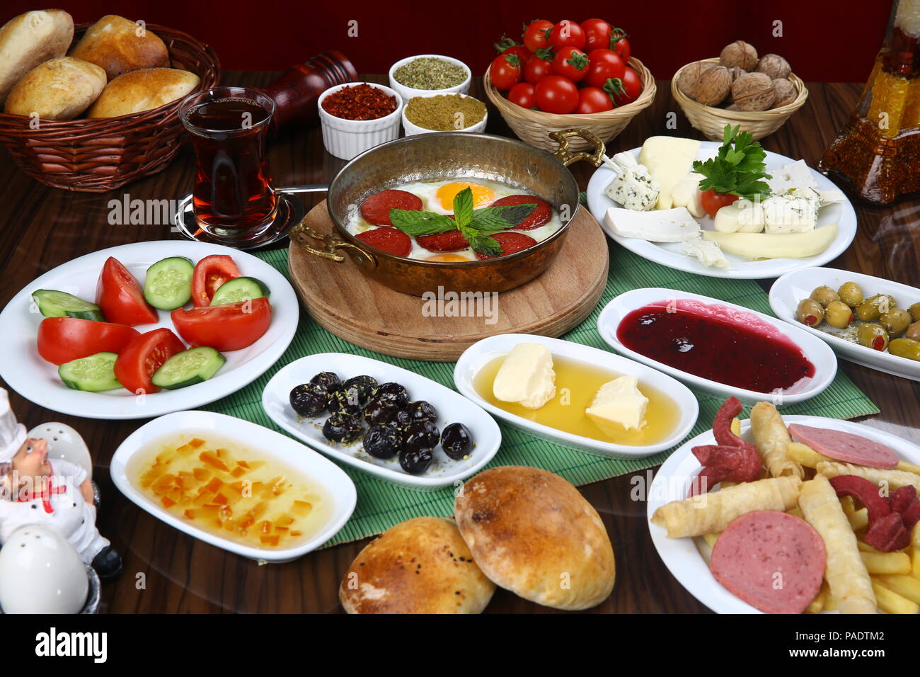 Traditional Rich and delicious Turkish breakfast Stock Photo - Alamy
