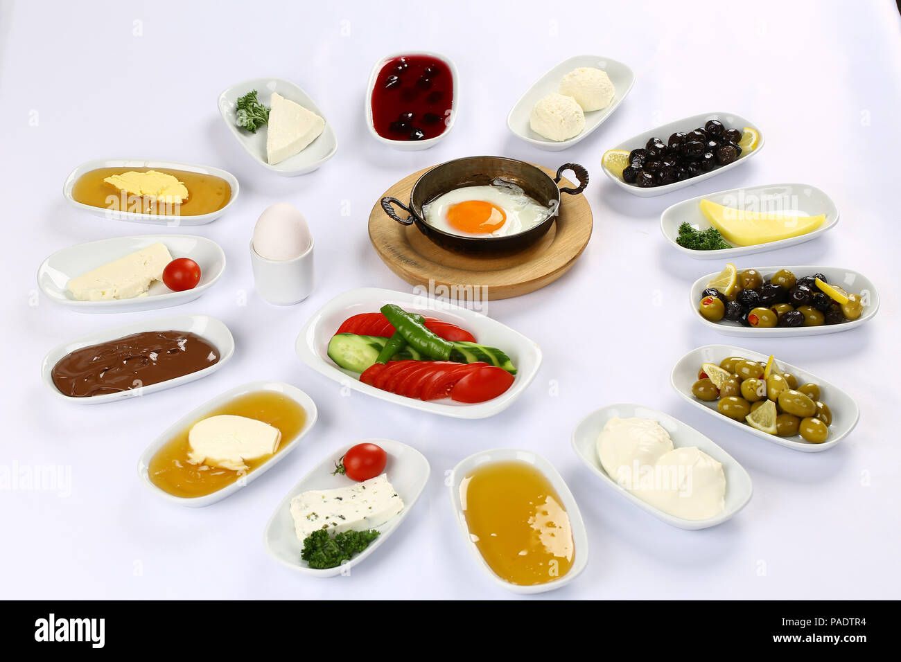 Traditional Rich and delicious Turkish breakfast Stock Photo - Alamy