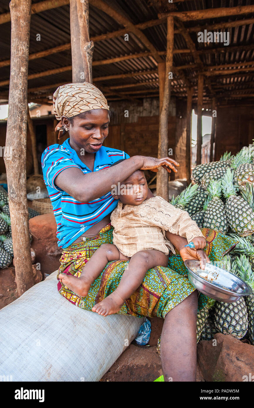 PORTO-NOVO, BENIN - MAR 8, 2012: Unidentified Beninese little little ...