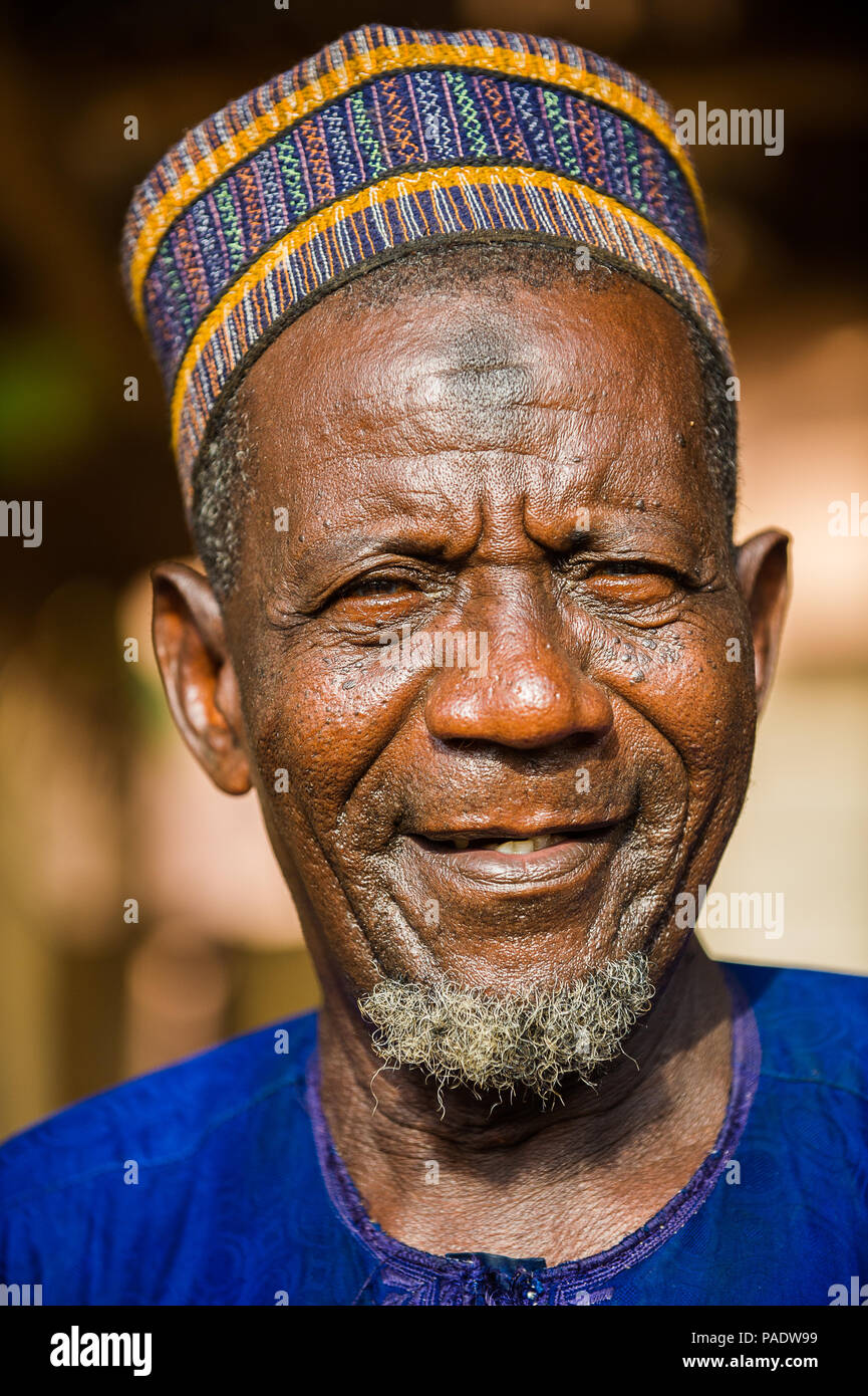 PORTO-NOVO, BENIN - MAR 8, 2012: Portrait of Unidentified Beninese old ...