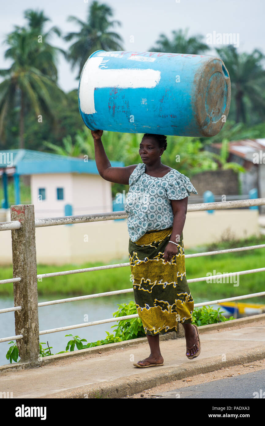 PORTO-NOVO, BENIN - MAR 9, 2012: Unidentified Beninese woman with a ...