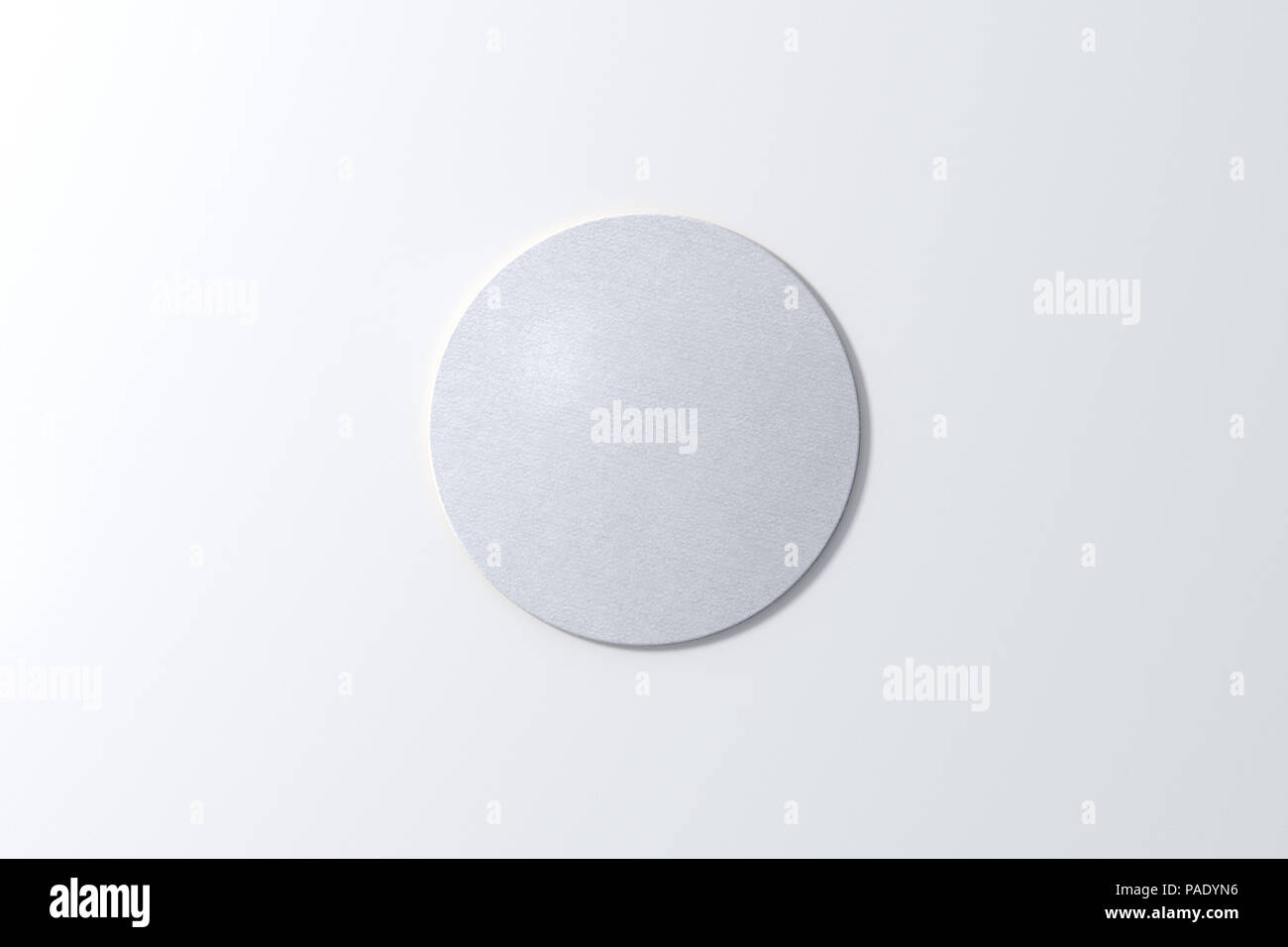 Round white coaster on white background. 3d illustration Stock Photo ...