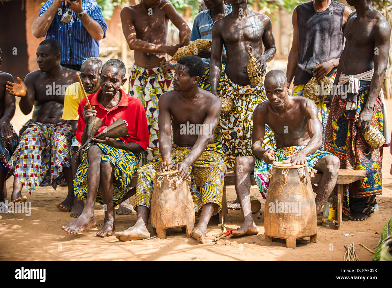 KARA, TOGO - MAR 11, 2012: Unidentified Togolese drummers make music ...
