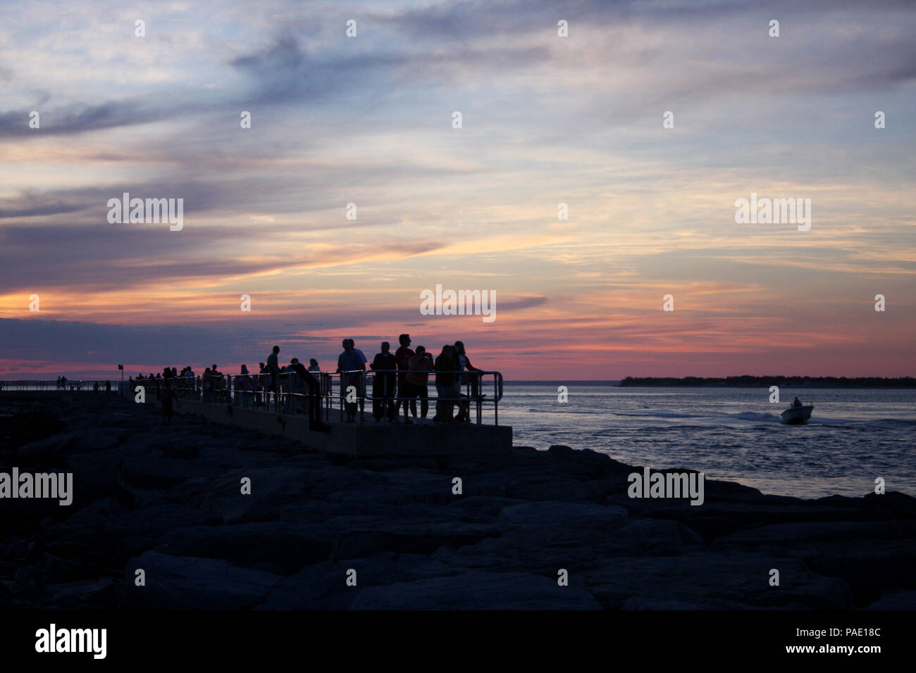 Dusk at Barnegat Inlet, Barnegat Lighthouse State Park, Long Beach ...