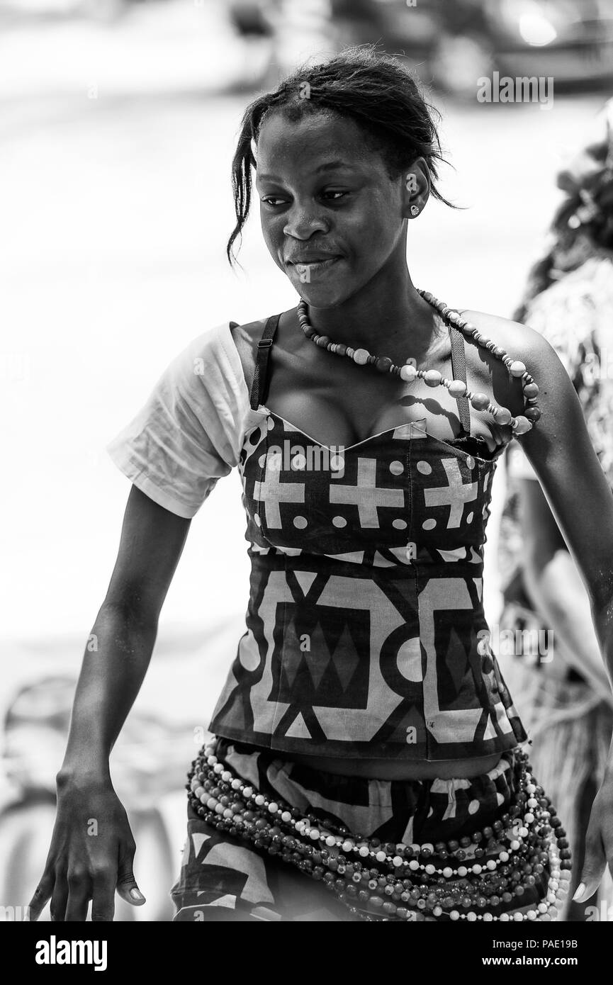 ANGOLA, LUANDA - MARCH 4, 2013: Angolan beautiful woman dances the ...