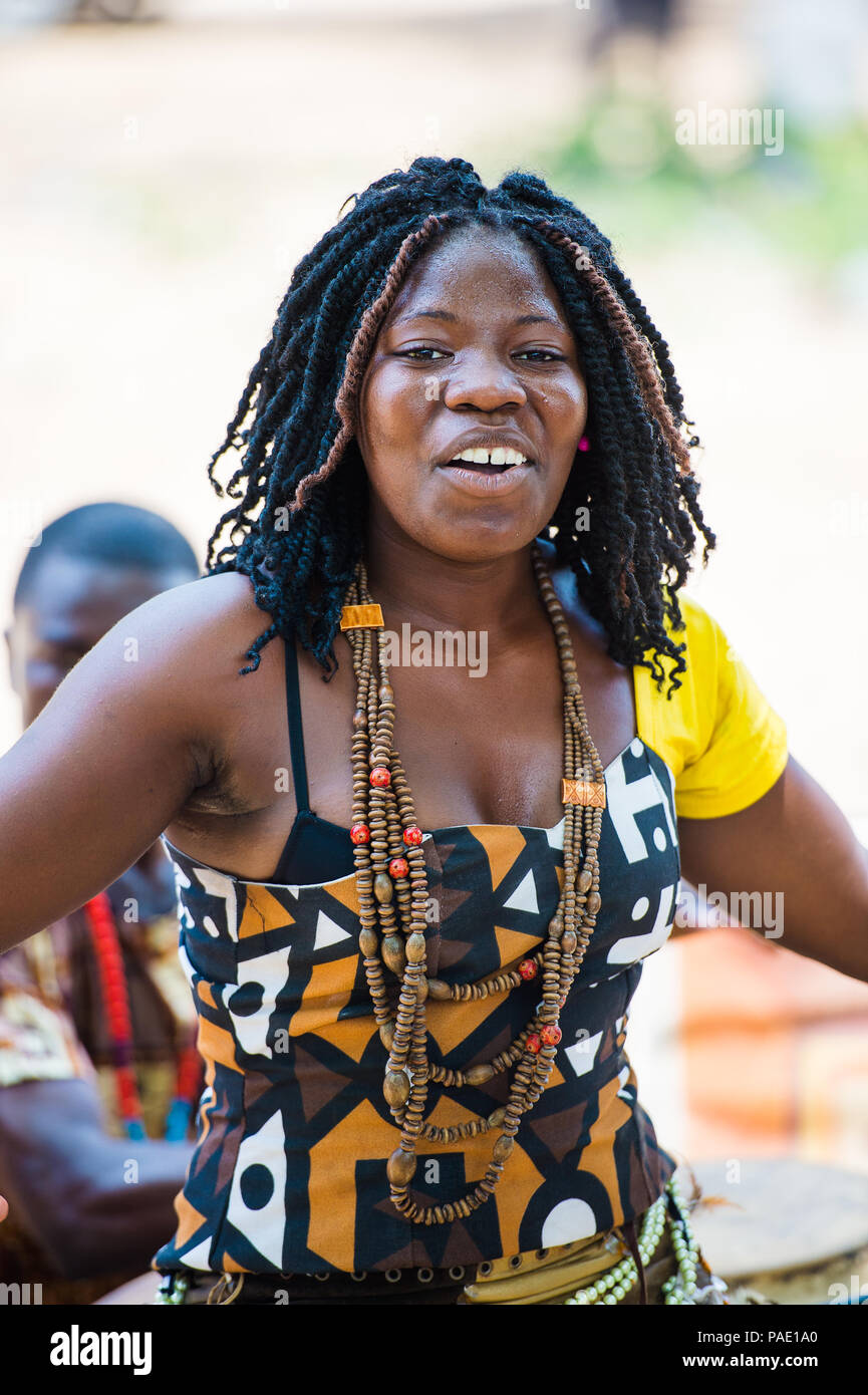 ANGOLA, LUANDA - MARCH 4, 2013: Angolan beautiful woman dances the ...
