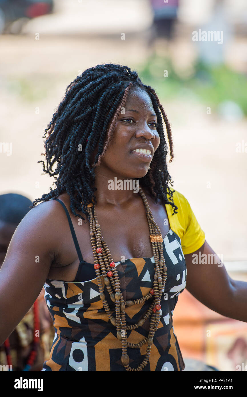 ANGOLA, LUANDA - MARCH 4, 2013: Angolan beautiful woman dances the ...