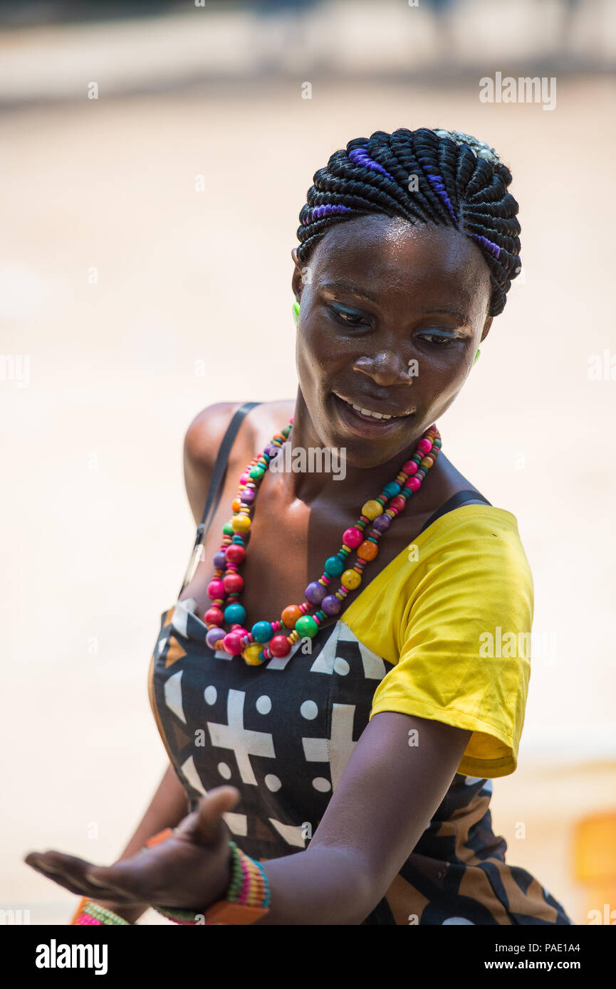 ANGOLA, LUANDA - MARCH 4, 2013: Angolan beautiful woman dances the ...