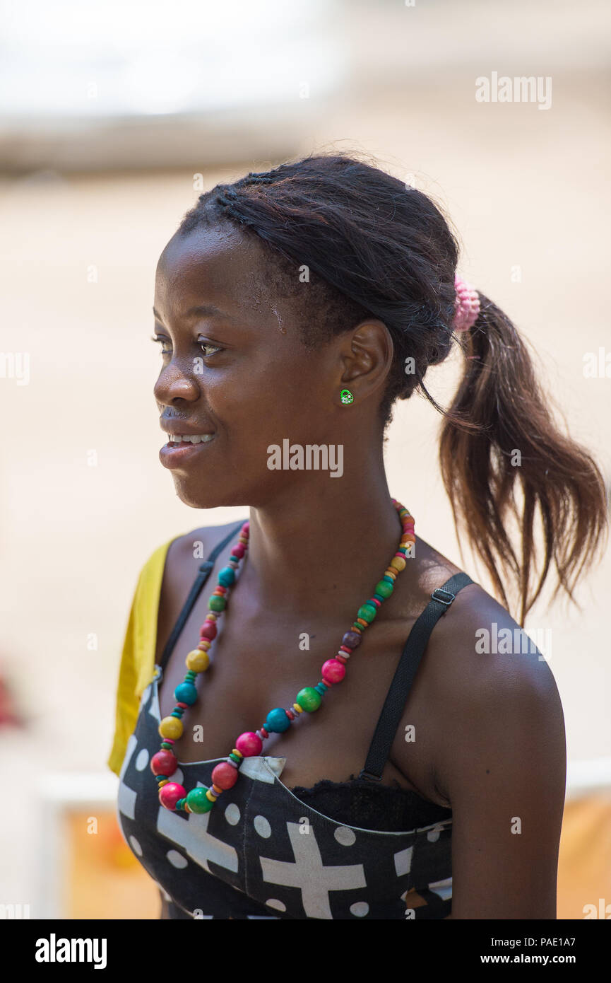 ANGOLA, LUANDA - MARCH 4, 2013: Angolan beautiful woman dances the ...