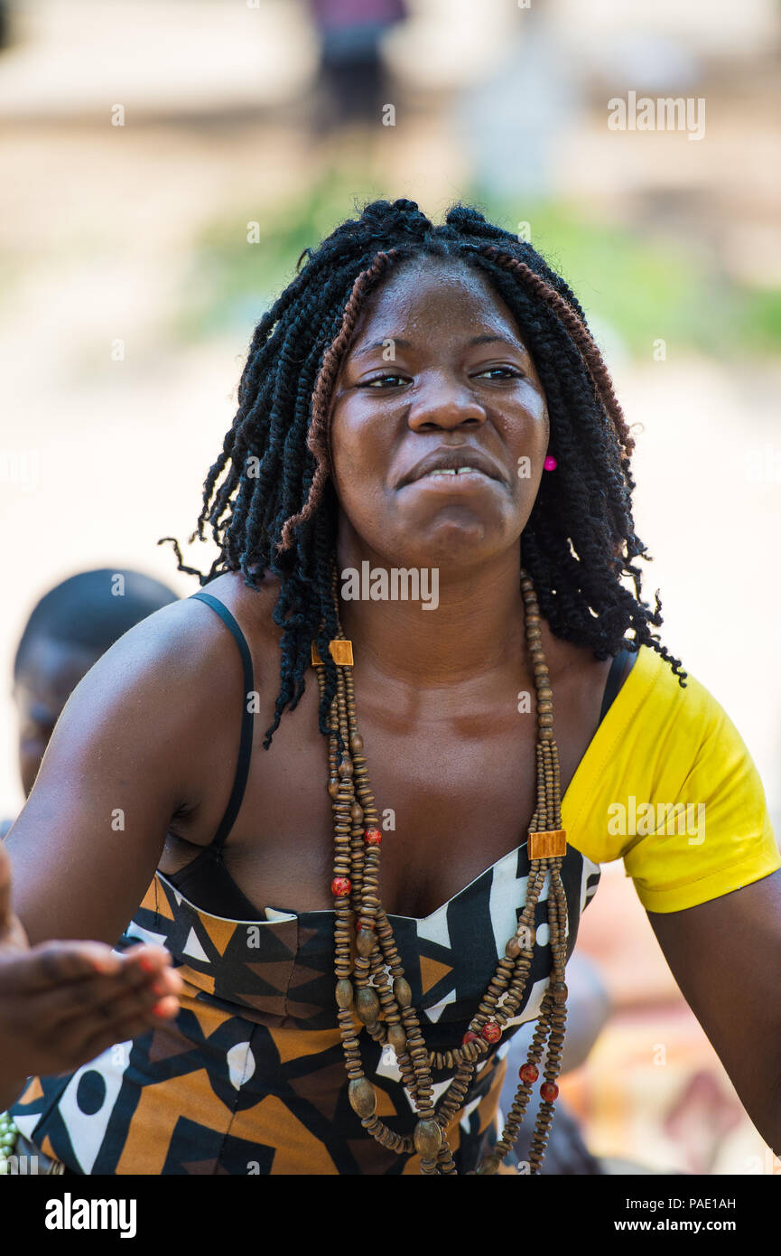 ANGOLA, LUANDA - MARCH 4, 2013: Angolan beautiful woman dances the ...