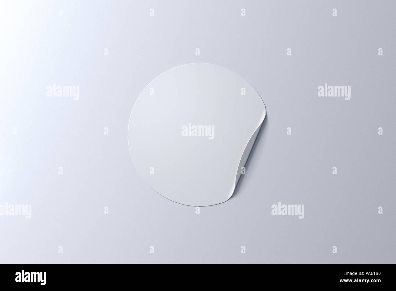 Blank white sticker with bent edge on white background. 3d illustration ...