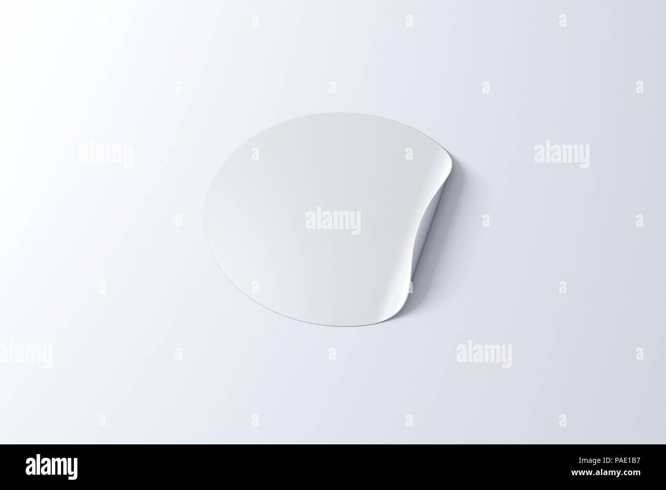 Blank white sticker with bent edge on white background. 3d illustration ...