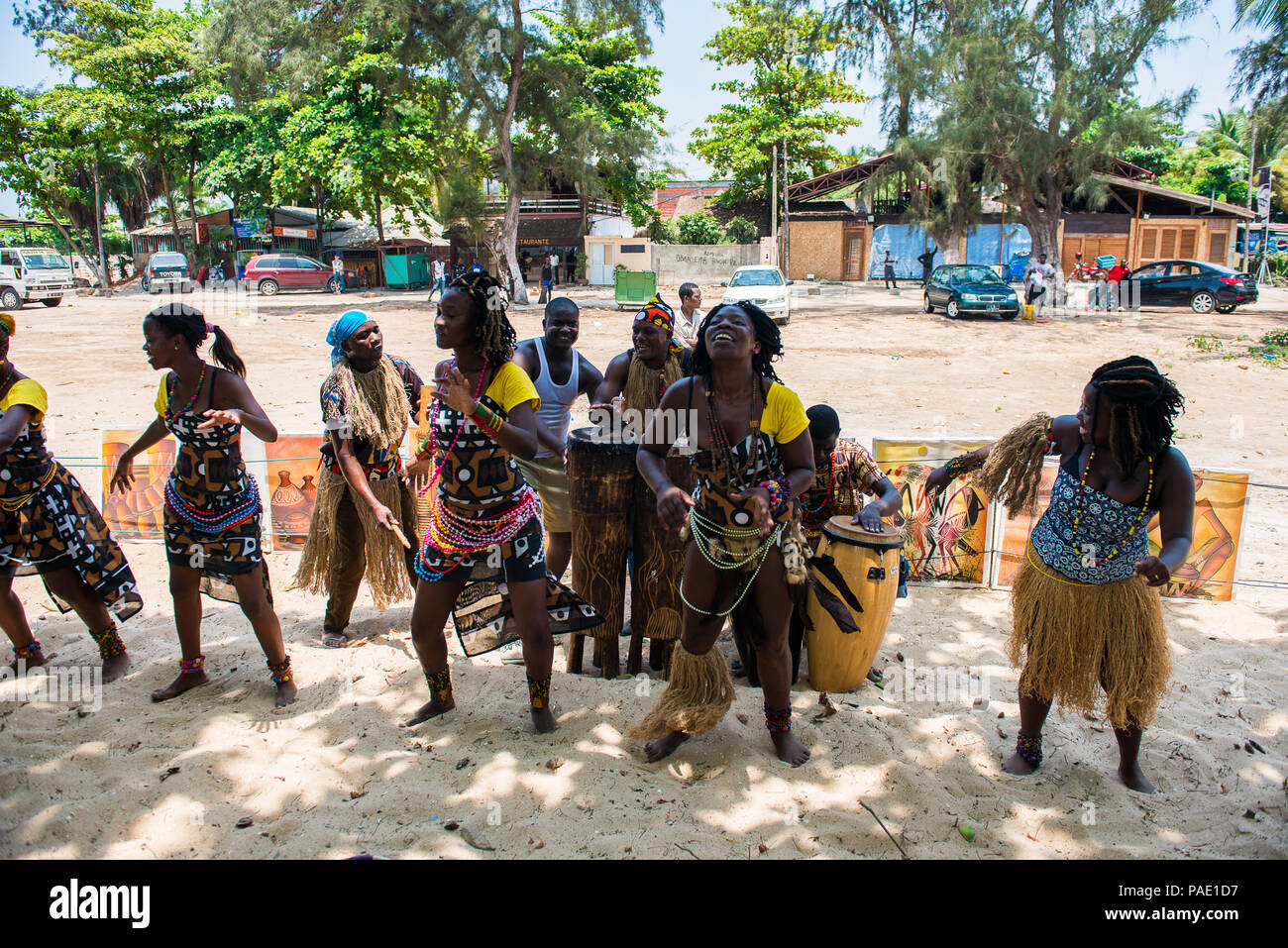ANGOLA, LUANDA - MARCH 4, 2013: Unidentified Angolan women make the ...