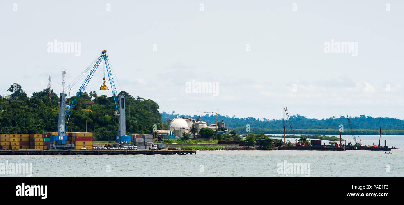 LIBREVILLE, GABON - MAR 6, 2013: Port of Libreville, Gabon. Port of ...