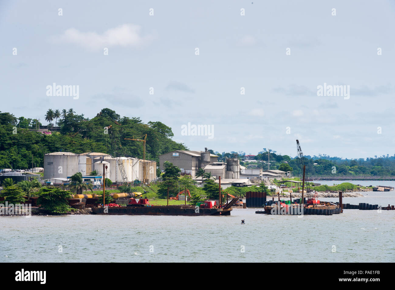 LIBREVILLE, GABON - MAR 6, 2013: Port of Libreville, Gabon. Port of ...