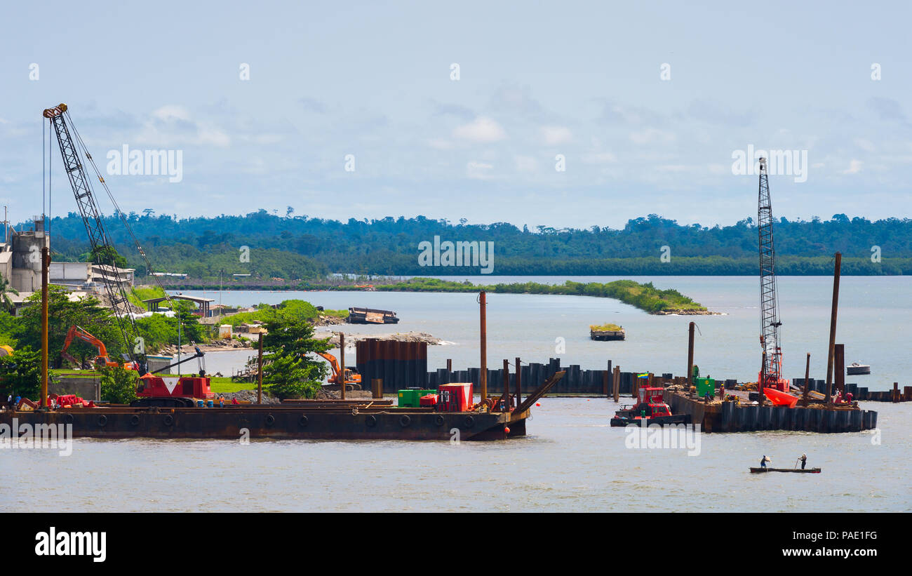 LIBREVILLE, GABON - MAR 6, 2013: Port of Libreville, Gabon. Port of ...