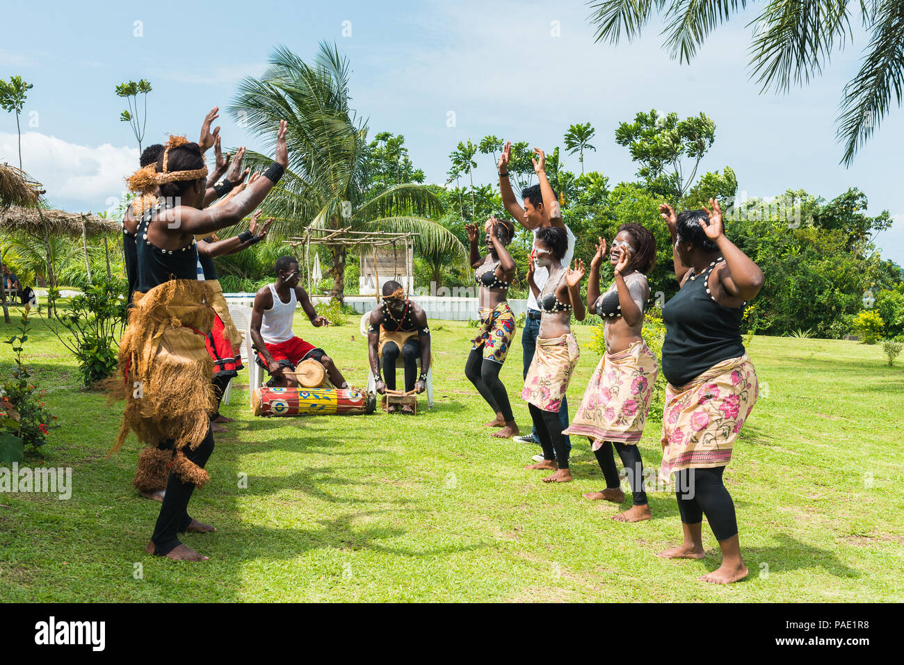 FRANCEVILLE, GABON - MARCH 6, 2013: Unidentified Gabonese people in ...