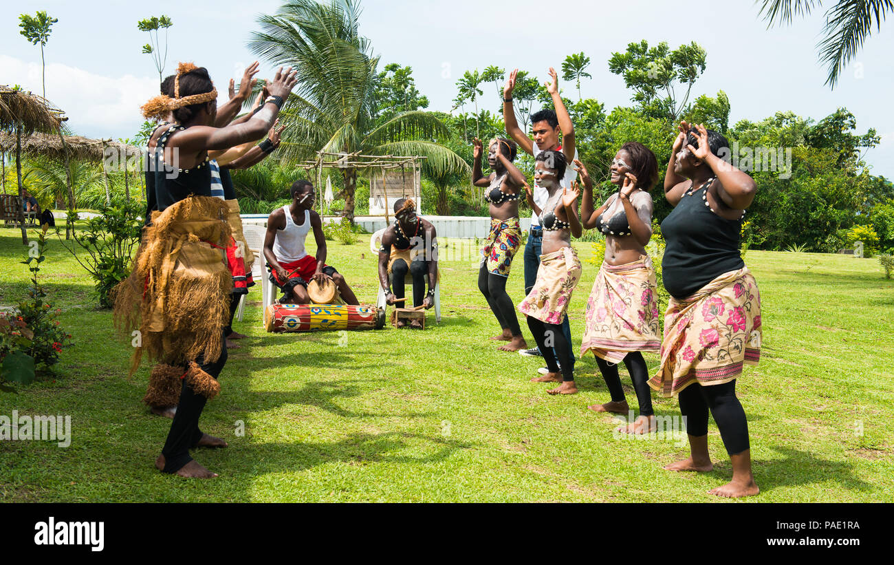 FRANCEVILLE, GABON - MARCH 6, 2013: Unidentified Gabonese people in ...