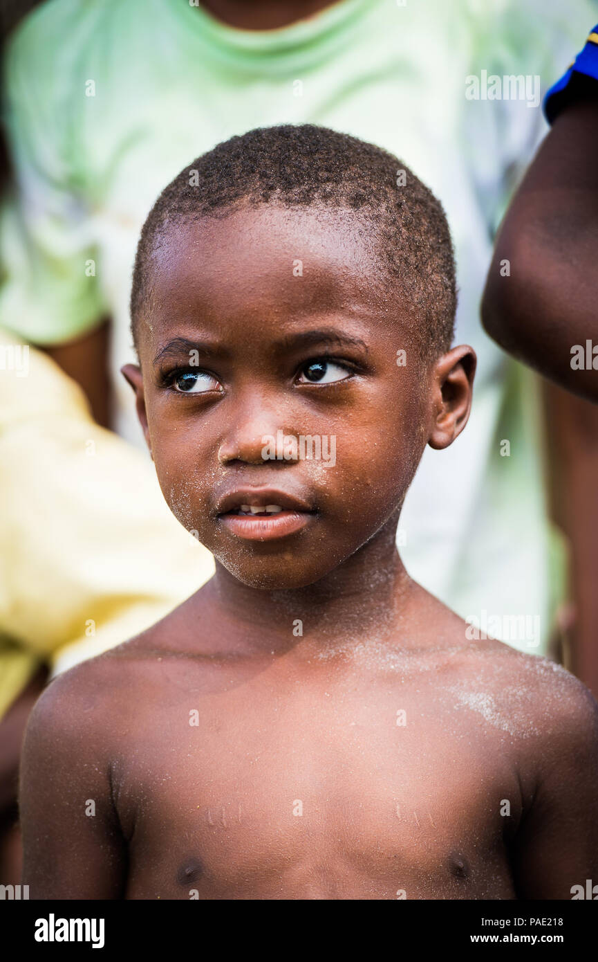 LIBREVILLE, GABON - MAR 6, 2013: Unidentified Gabonese boy poses for ...