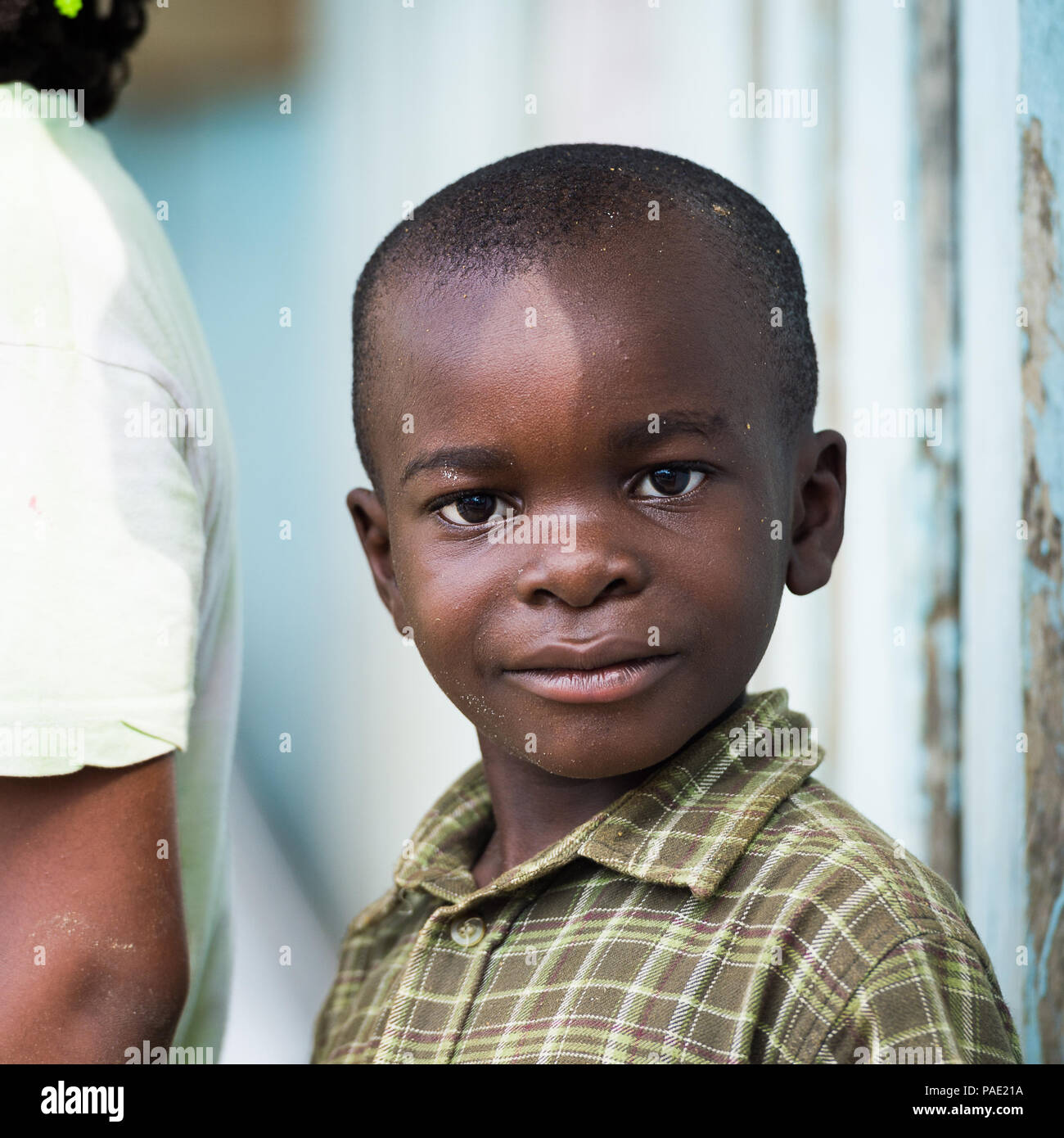 LIBREVILLE, GABON - MAR 6, 2013: Unidentified Gabonese boy poses for ...
