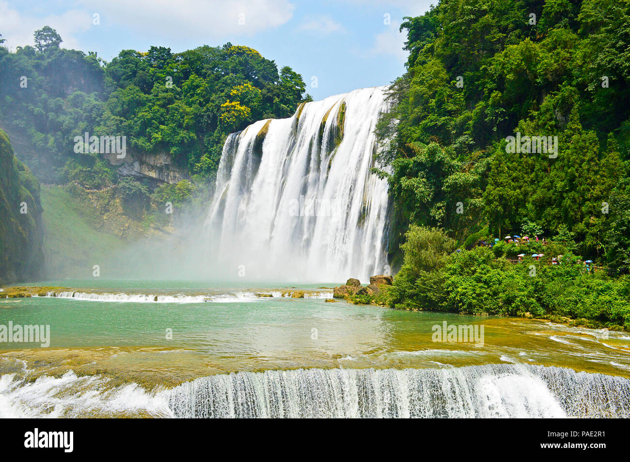 China Guizhou Huangguoshu Waterfall in Summer. One of the largest ...
