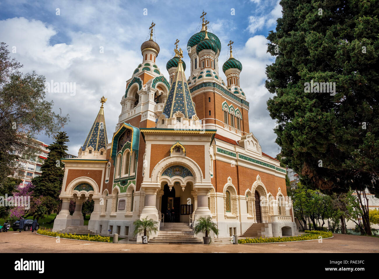 France, Nice, St Nicholas Orthodox Cathedral, city landmark Stock Photo ...