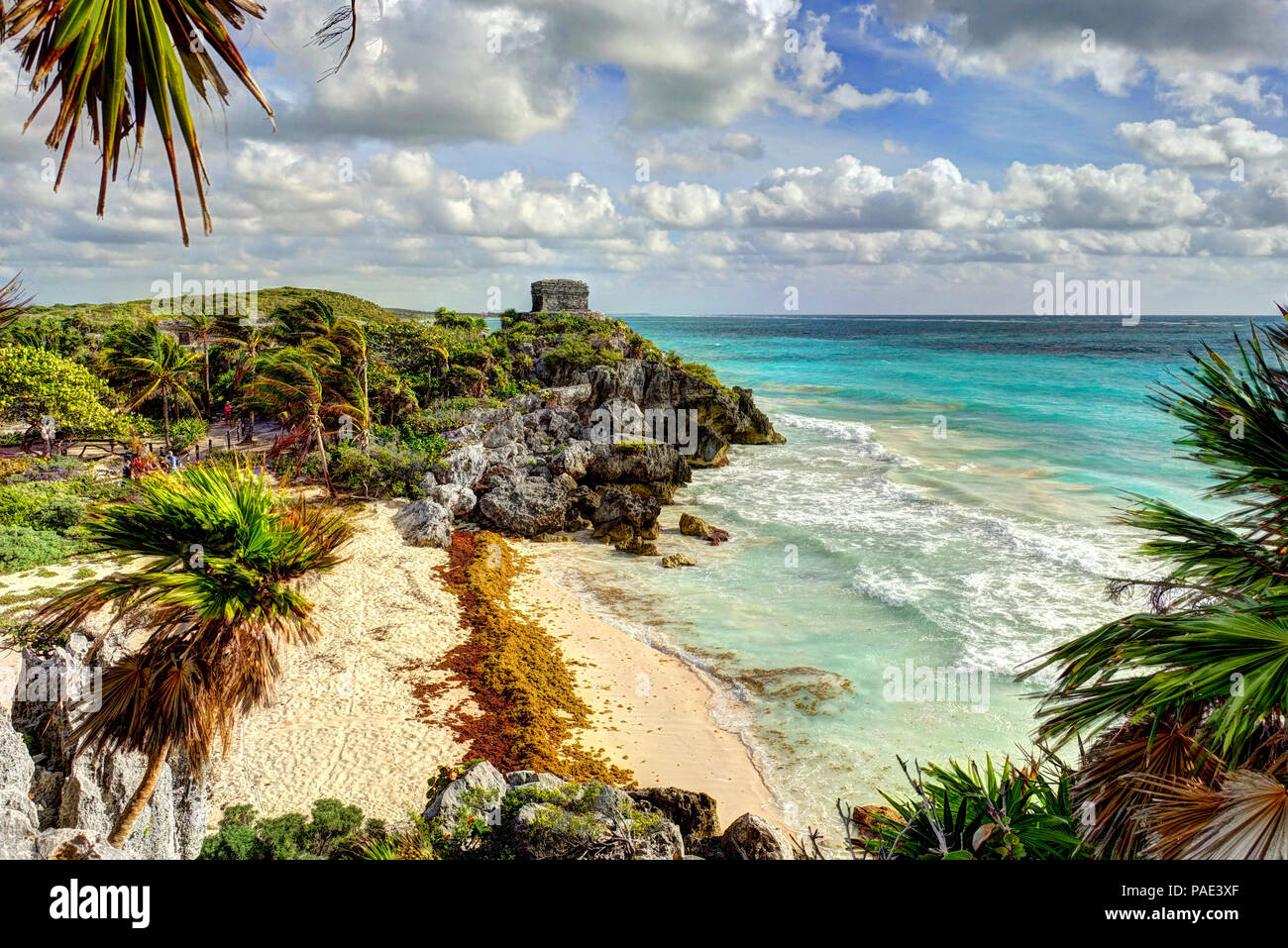 Mexico temple aerial beach hi-res stock photography and images - Alamy