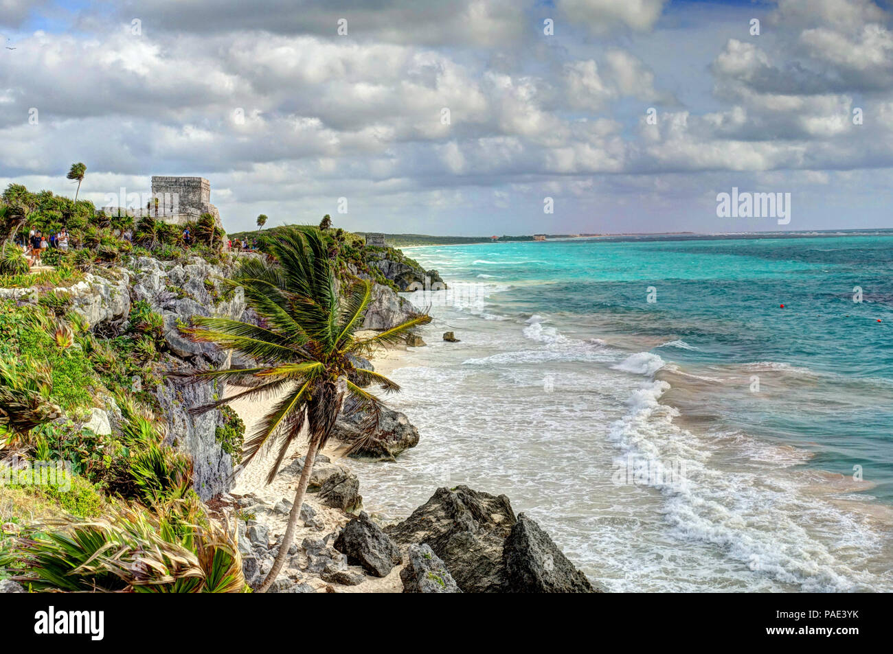 Mexico temple aerial beach hi-res stock photography and images - Alamy