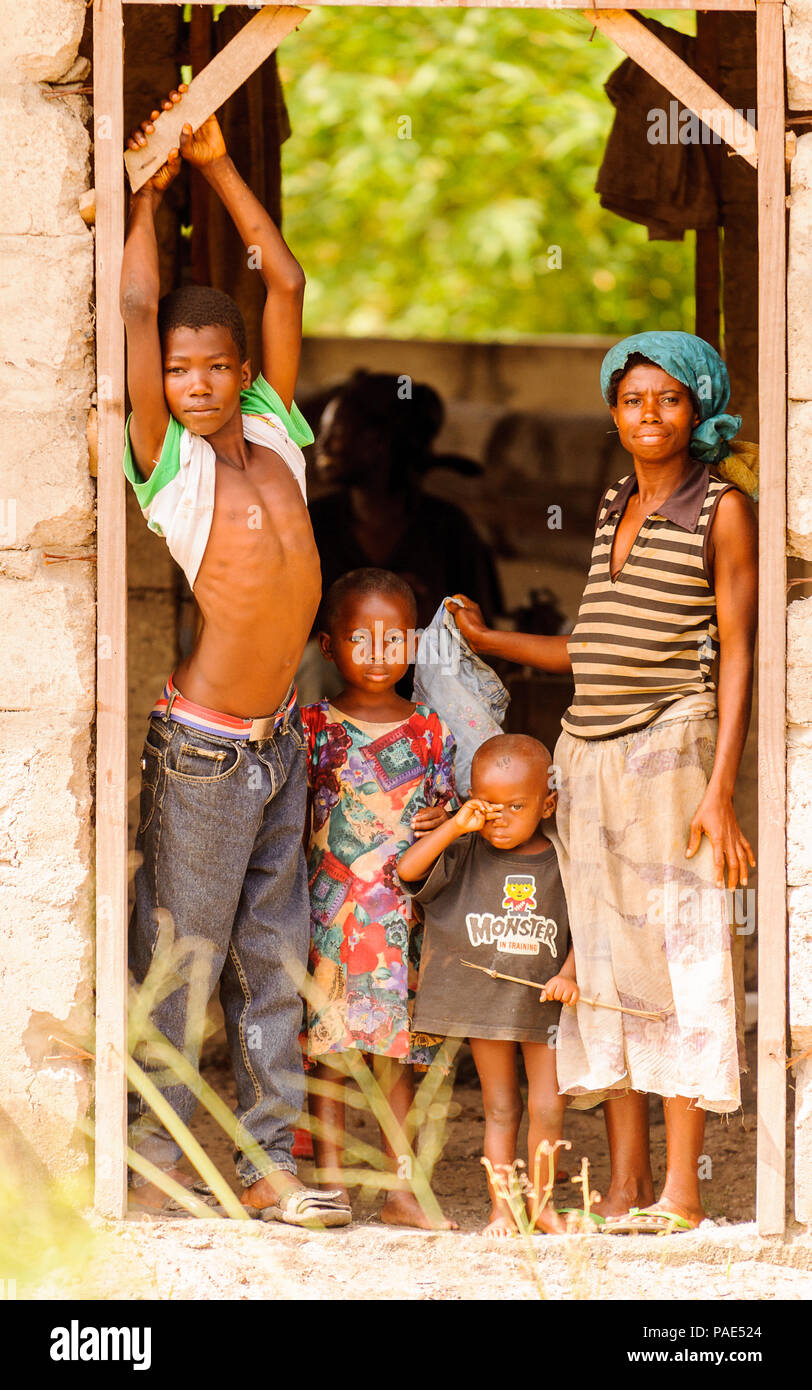 ACCRA, GHANA - MARCH 3, 2012: Unidentified Ghanaian children and their ...