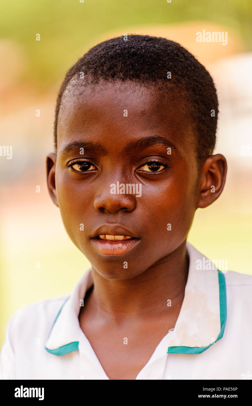ACCRA, GHANA - MARCH 4, 2012: Unidentified Ghanaian boy portrait in the ...