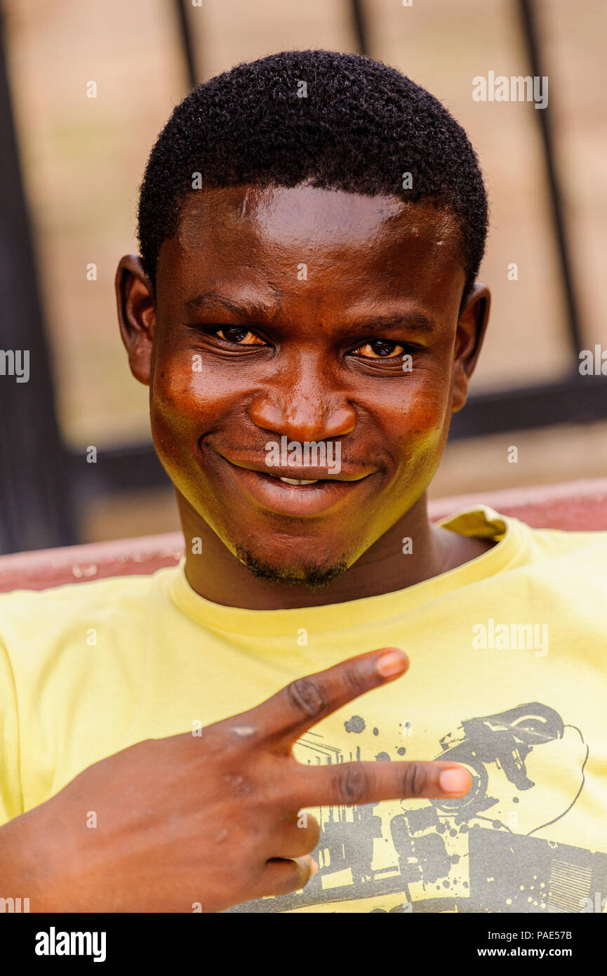 ACCRA, GHANA - MARCH 4, 2012: Unidentified Ghanaian man portrait in the ...