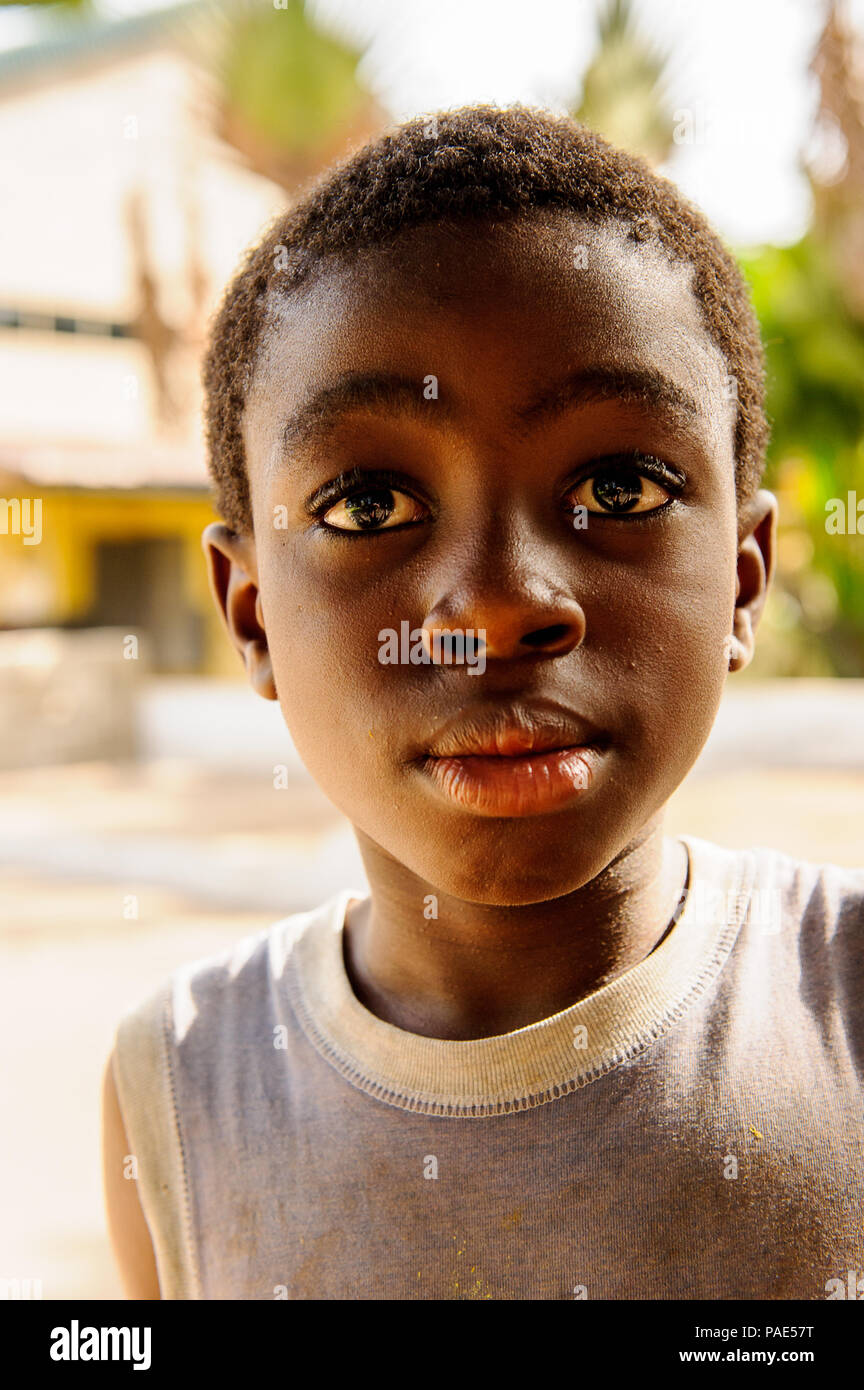 ACCRA, GHANA - MARCH 4, 2012: Unidentified Ghanaian boy portrait in the ...