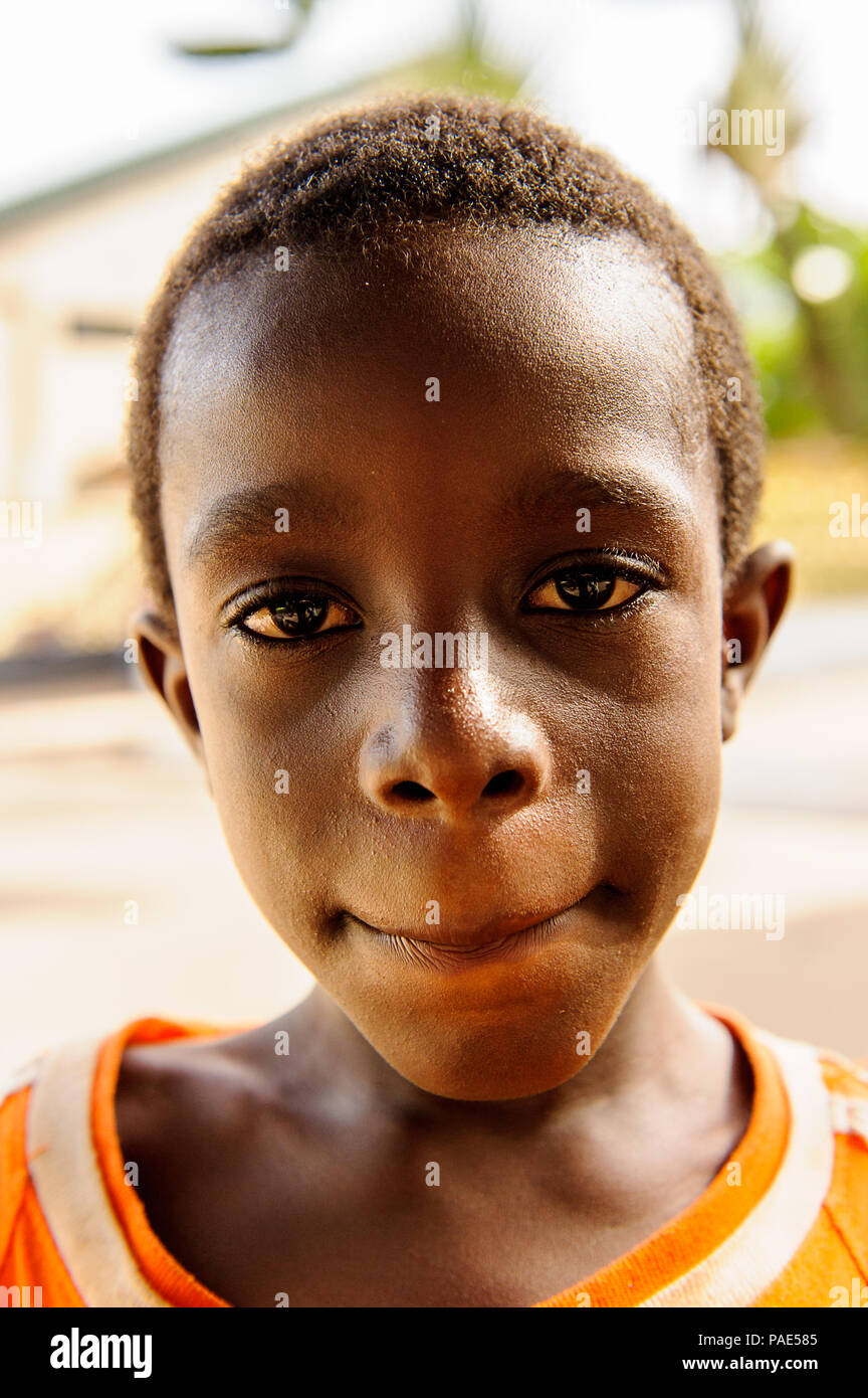 ACCRA, GHANA - MARCH 4, 2012: Unidentified Ghanaian boy portrait in the ...