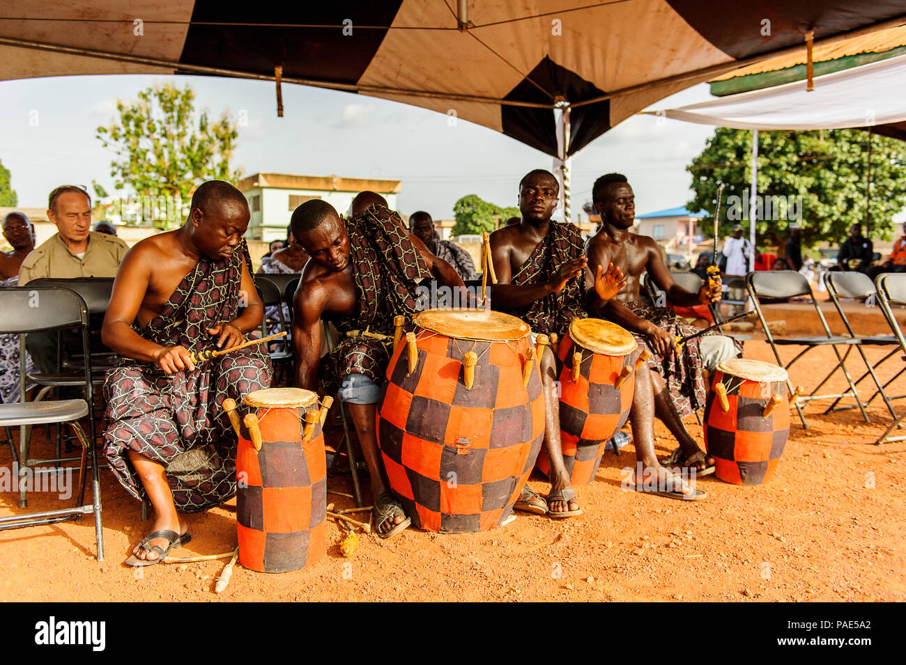 GHANA - MARCH 3, 2012: Unindentified Ghanaian local musicians make the ...